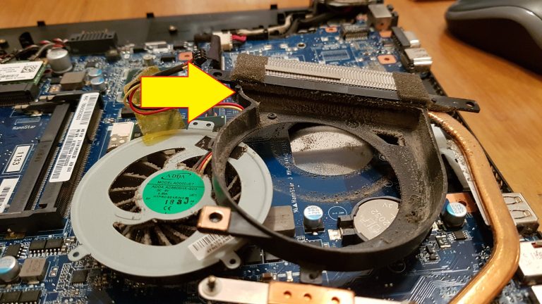 Laptop fan is blocked by dust – South-PC